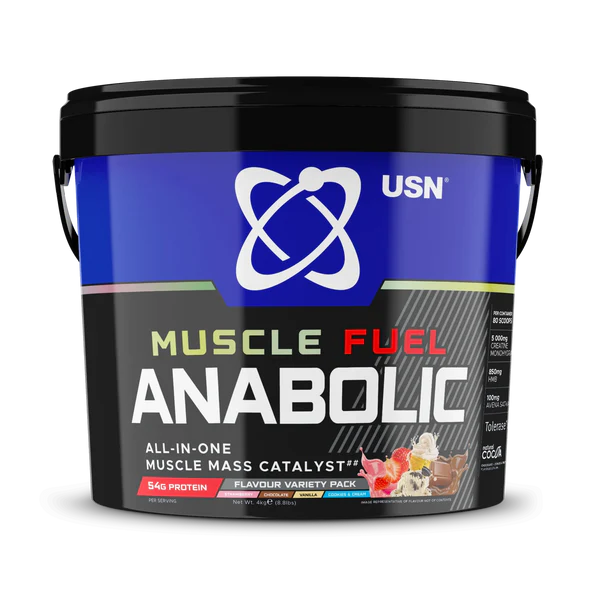 USN Muscle Fuel Anabolic Variety Pack 4kg Cookies and Cream/Choc/Strawb ...