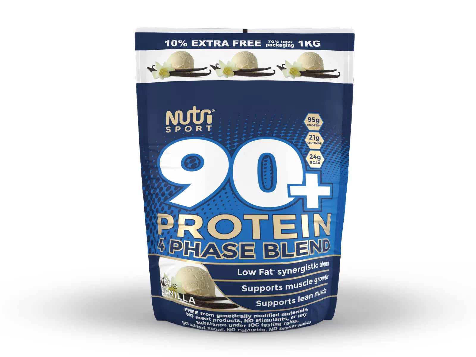 NutriSport 90+ Protein 4 Phase Blend 1Kg Vanilla | DrugX